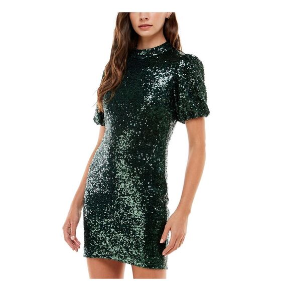 Speechless | Dresses | Speechless Womens Green Cutoutback Lined Pouf ...